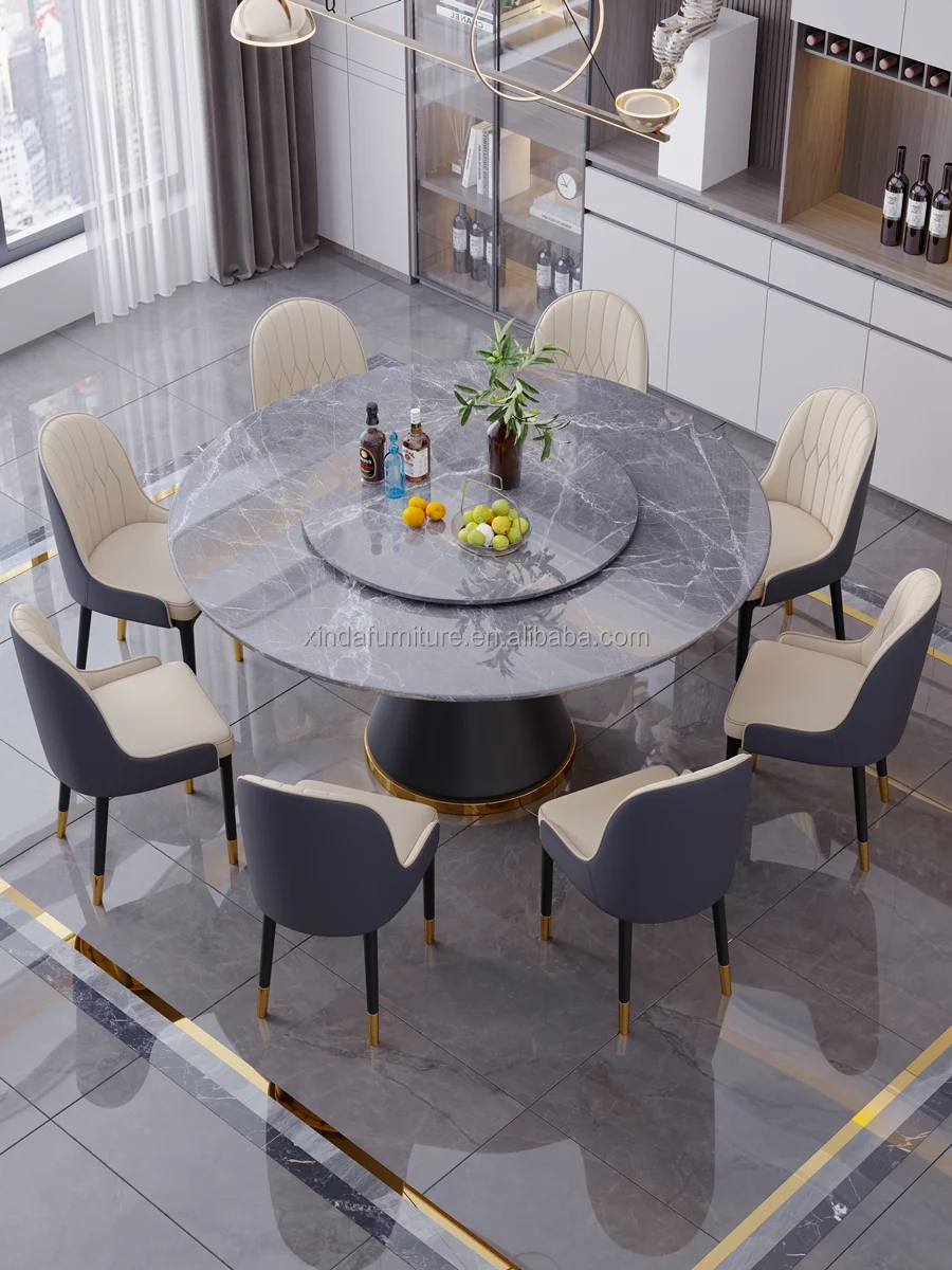 Modern Nordic Light Luxury Design Dining Table Round Restaurant Hotel ...