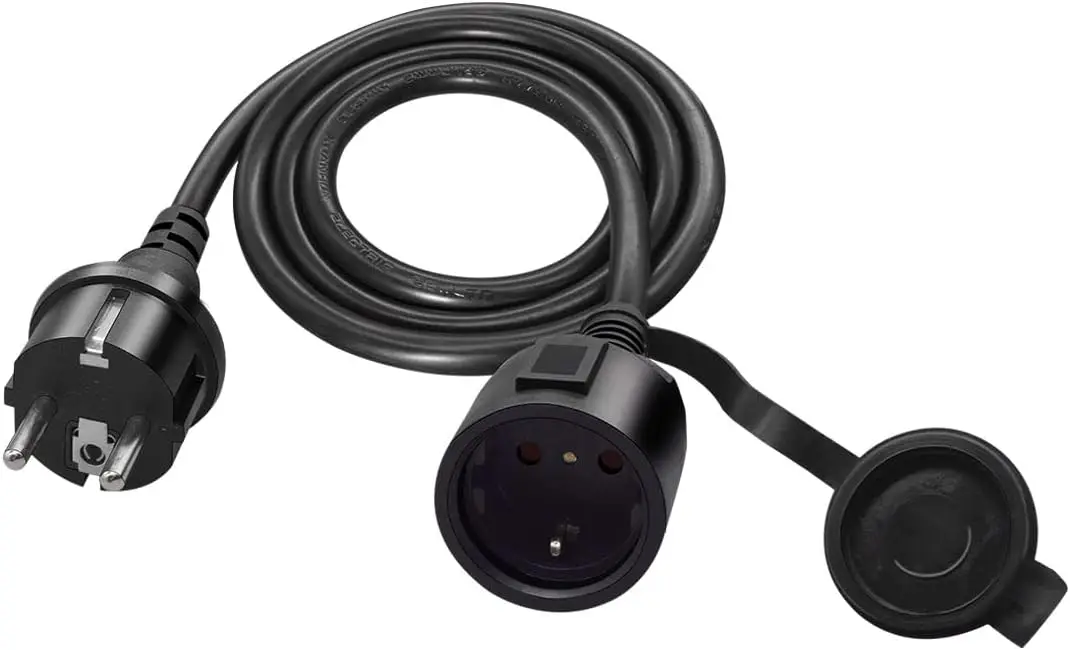 Schuko CEE7/7 Male Plug to Schuko Connector 16A/250V