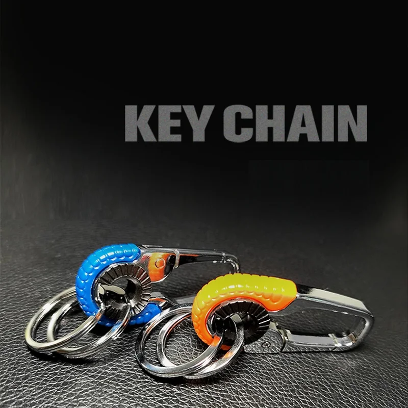 Double Ring Car Fishing Keyring Chains Tool Chest Durable Keychain Hook ...