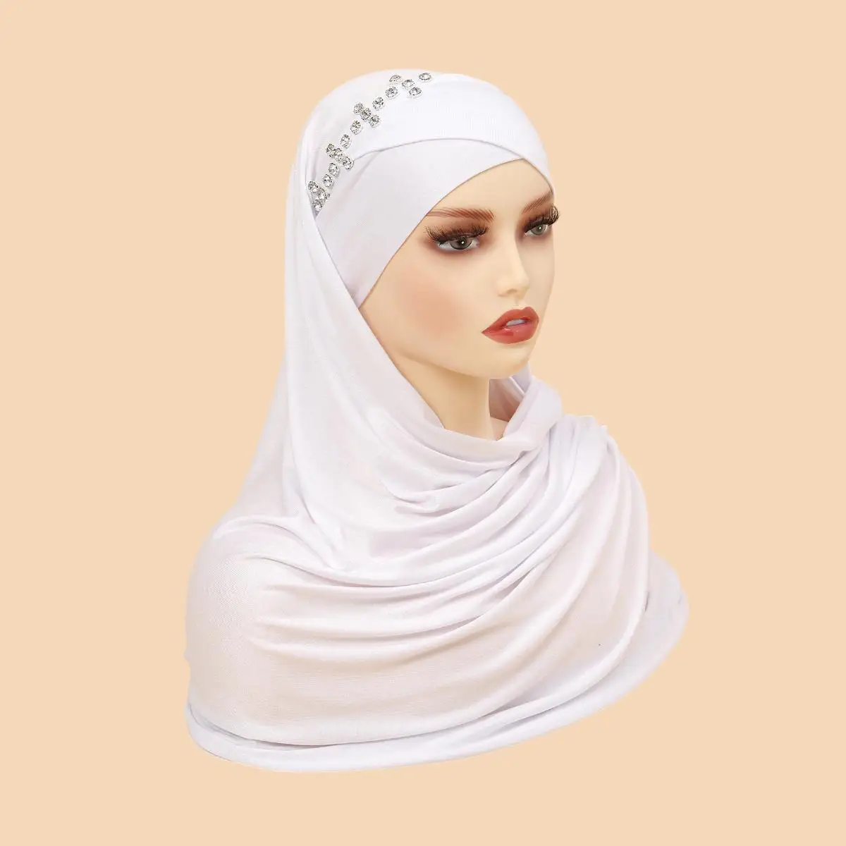 Luxury Jersey Hijab with Diamond Stones - Fashion & Comfort