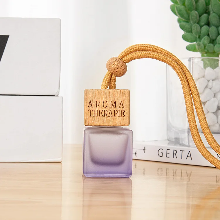 Car Diffuser Empty Bottle Frosted Colorful 8ml with Wood Lid Fragrance ...