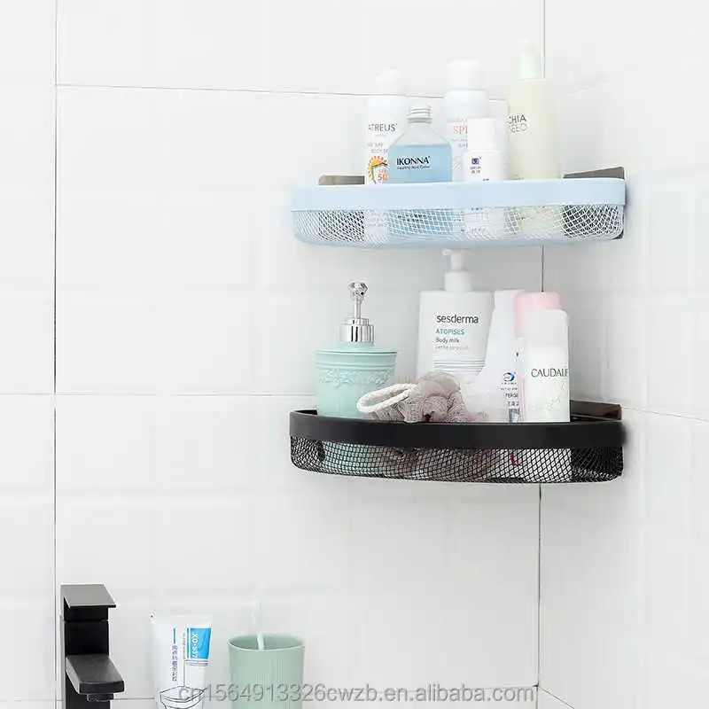 Bathroom Triangle Storage Rack Non Perforated Wall Mounted Storage Rack ...