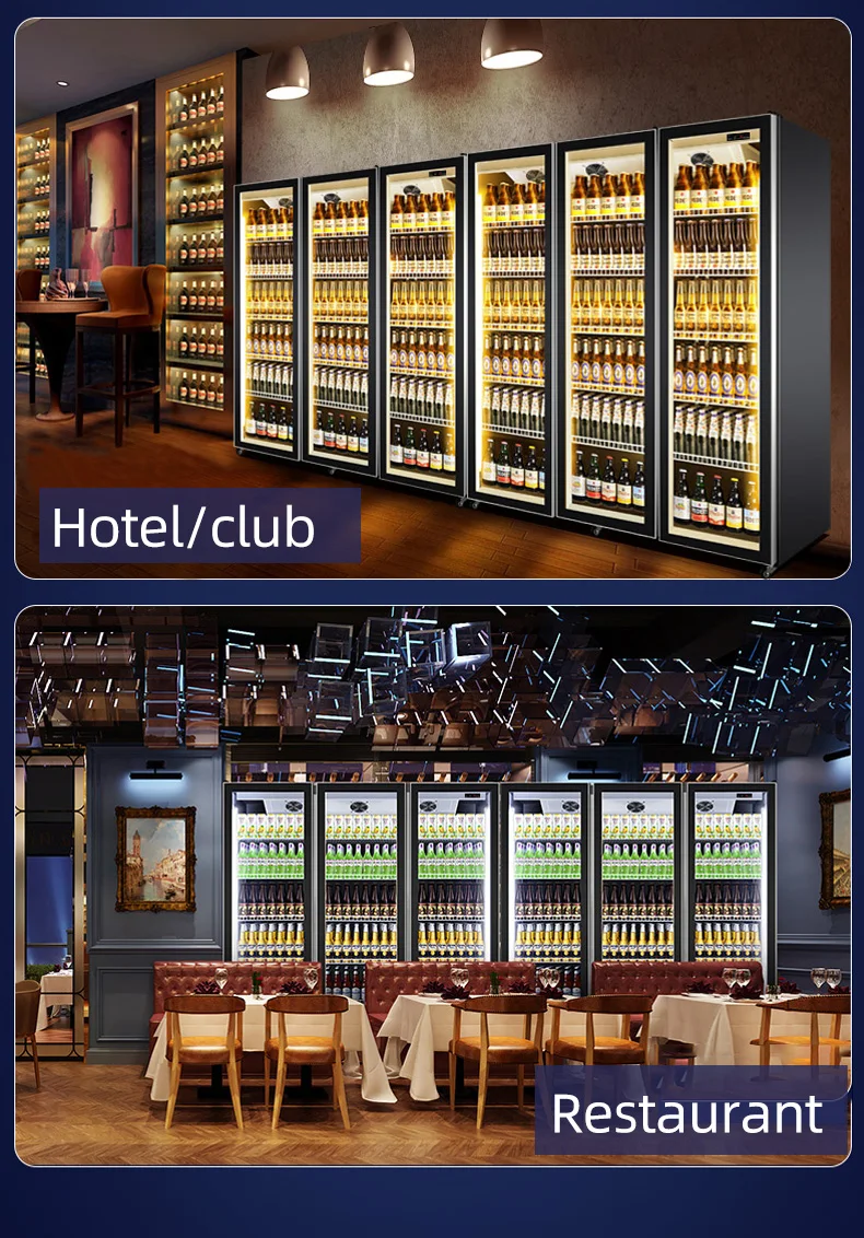 Commercial 900l Display Freezer 2 Door Refrigerator Beverage Display ...