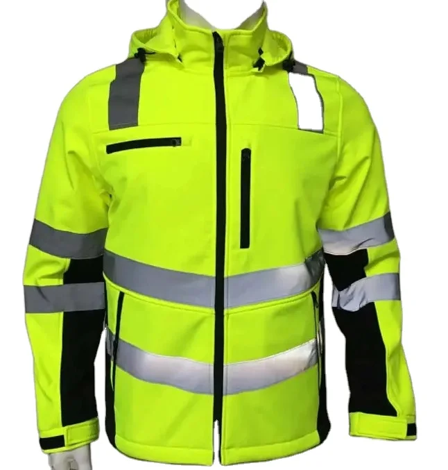 HF High Visibility Waterproof Clothing Softshell Safety Jacket Security ...