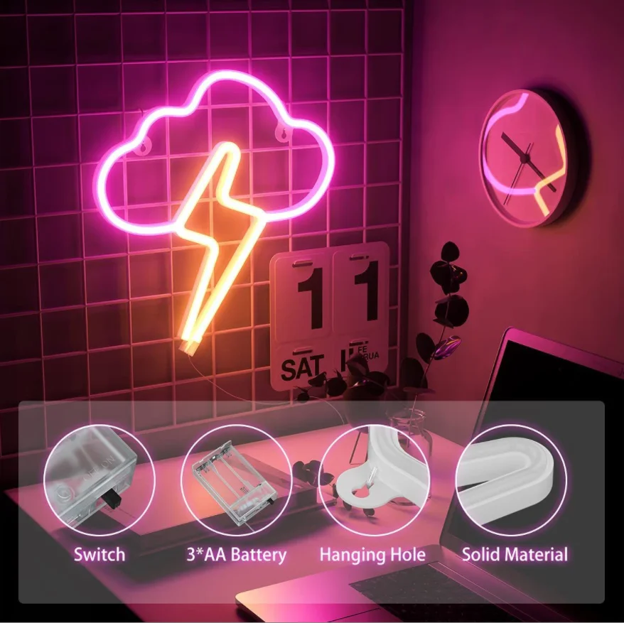 Thunderstorm Battery/usb Operated Hanging Kids Room Wall Party ...