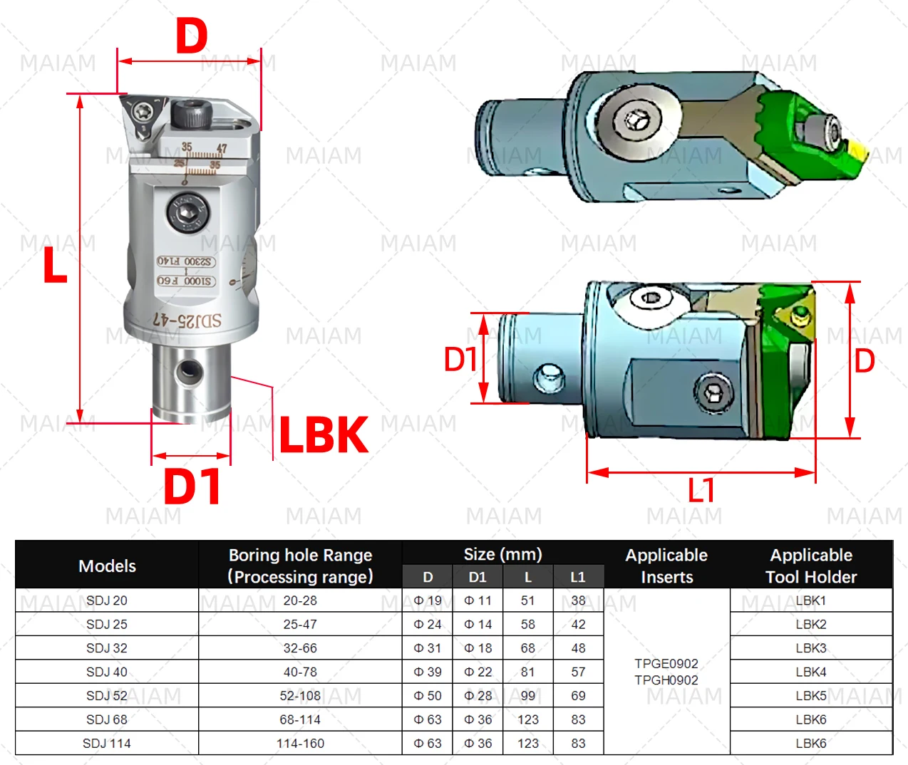 Fine Boring Head Sdj Boring Hole 10-160mm Thread Ewn Sdj Bore Tools ...