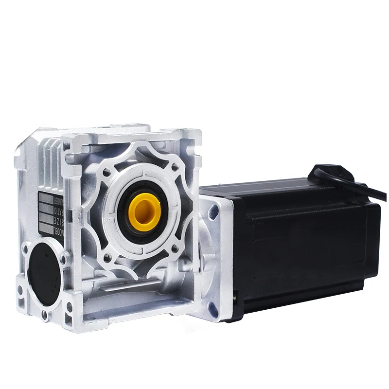 NEMA34 86mm 12Nm DMA860H Driver 10-100 Ratio RV040 Worm Gearbox Stepper ...
