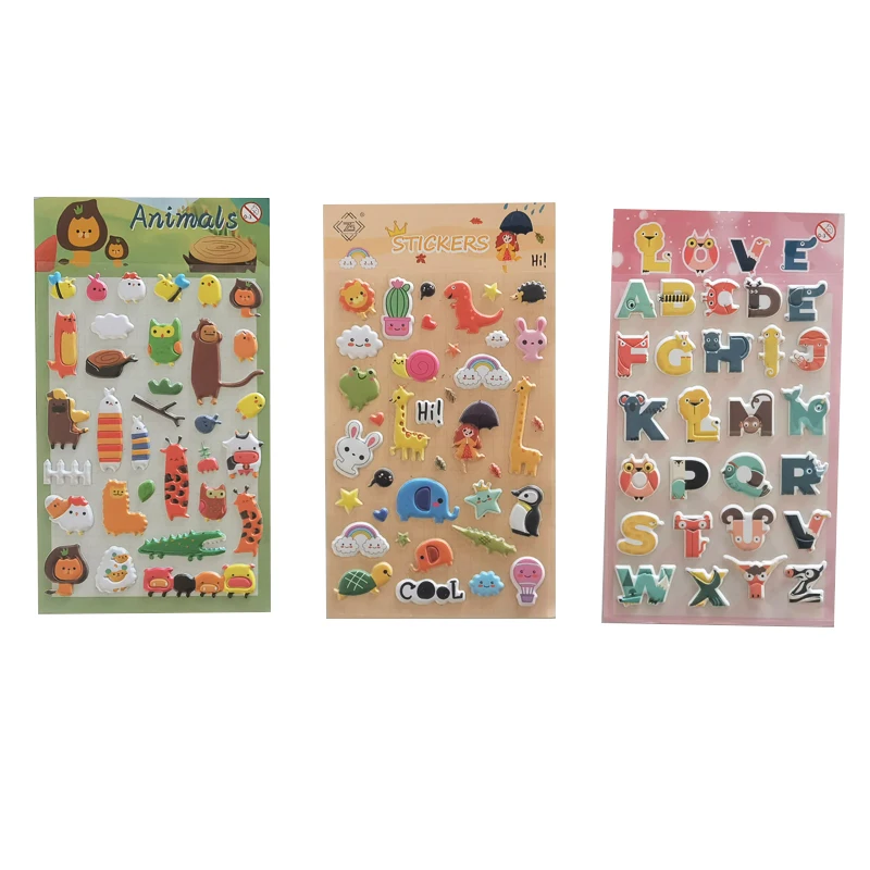 Custom Design Pvc 3d Foam Puffy Sticker For Kids Child - Buy Kawaii ...