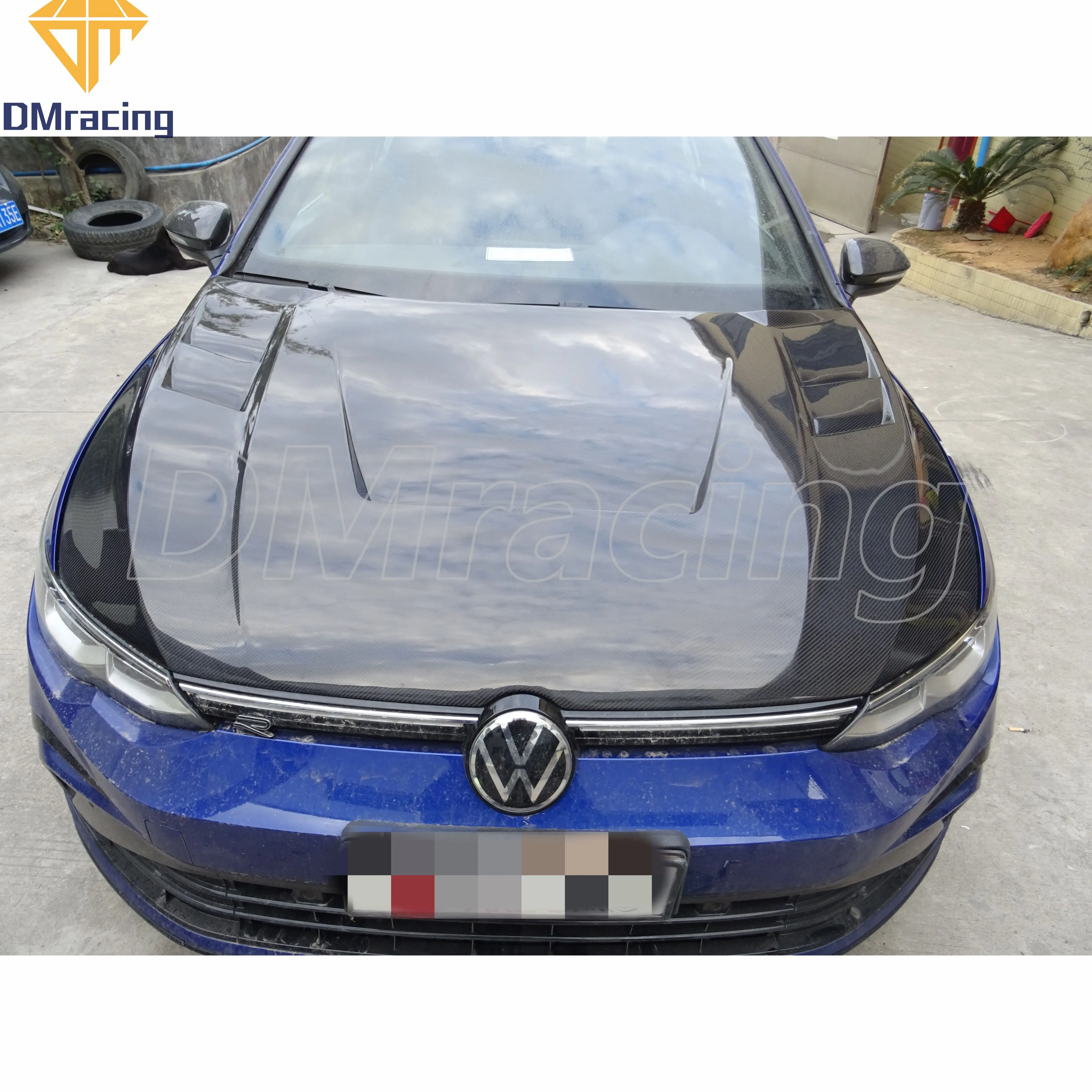 DM STYLE CARBON FIBER HOOD for VW GOLF 8 MK8 GTI R-LINE 2021