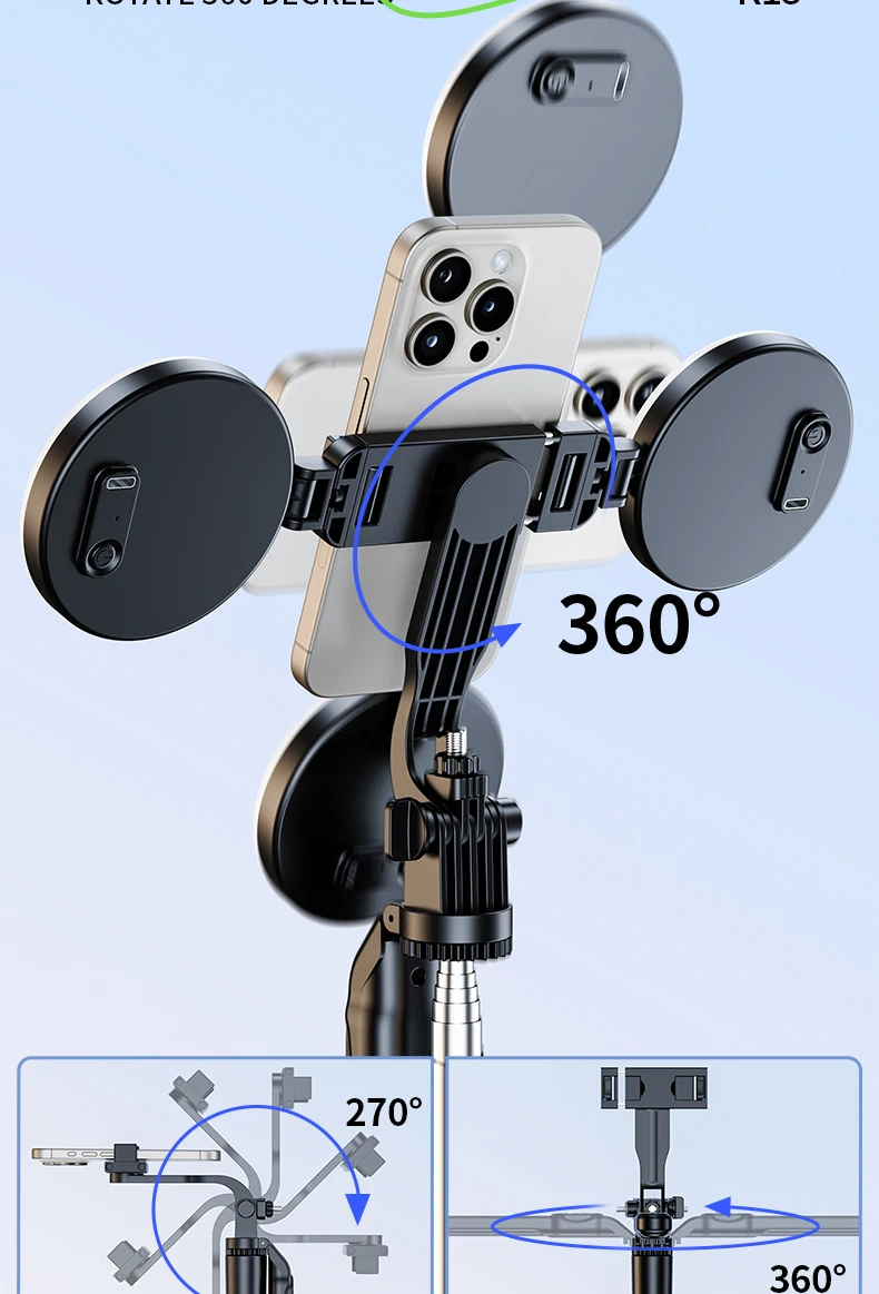 2024 1.8m Selfie Stick with 8 Button Remote Control & Ring Light