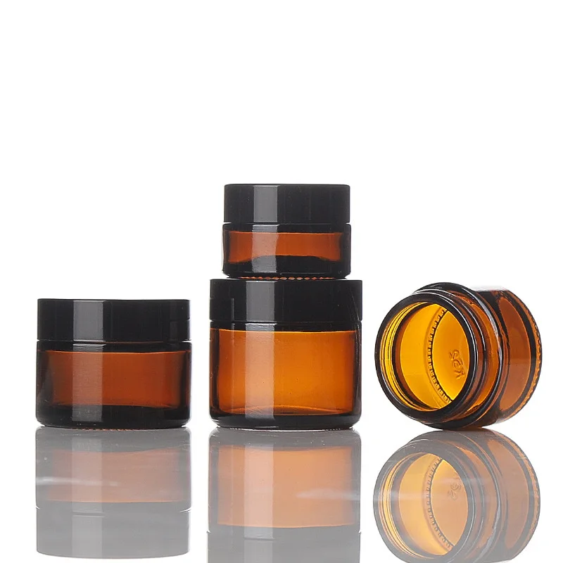 High-end Empty Skin Care Cream Glass Jars Packaging Amber Glass Cream ...