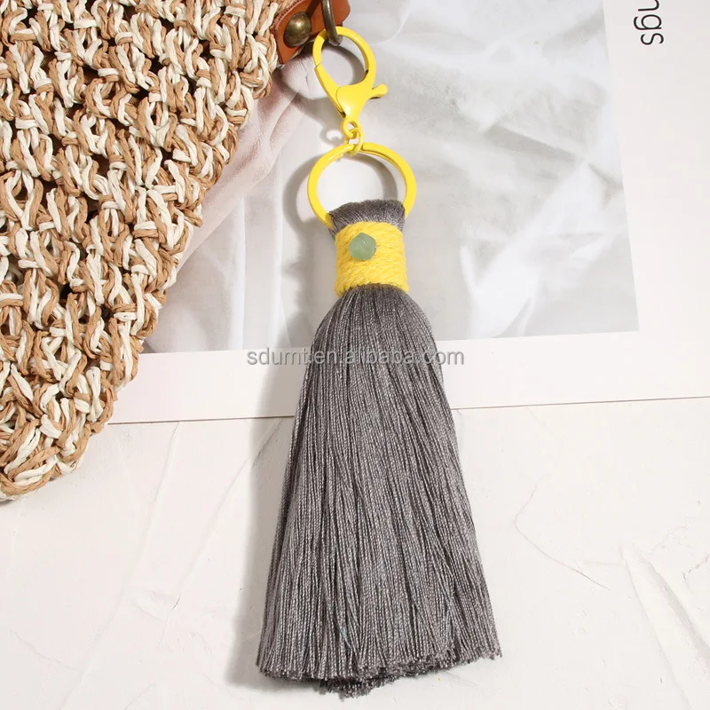 Hot Sale Tassel Handmade Cotton Thread Keychain Car Bag Pendant Key ...