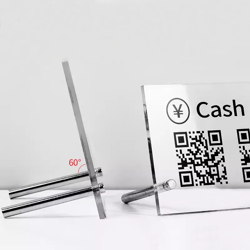 Acrylic Business QR Code Table Sign Custom Table Top Payment QR Code ...