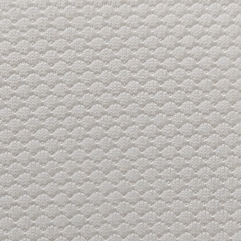 White Polyester Honeycomb Mesh Sports Jersey Fabric