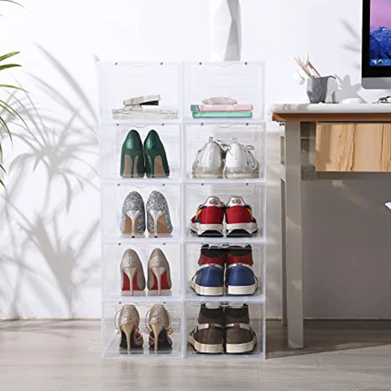 High Quality Stackable Transparent Acrylic Shoe Box For Indoor Shoe ...
