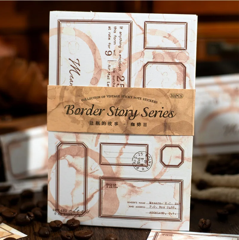 32pcs/pack Stickers Border Story Series Handbook Material Decorative ...