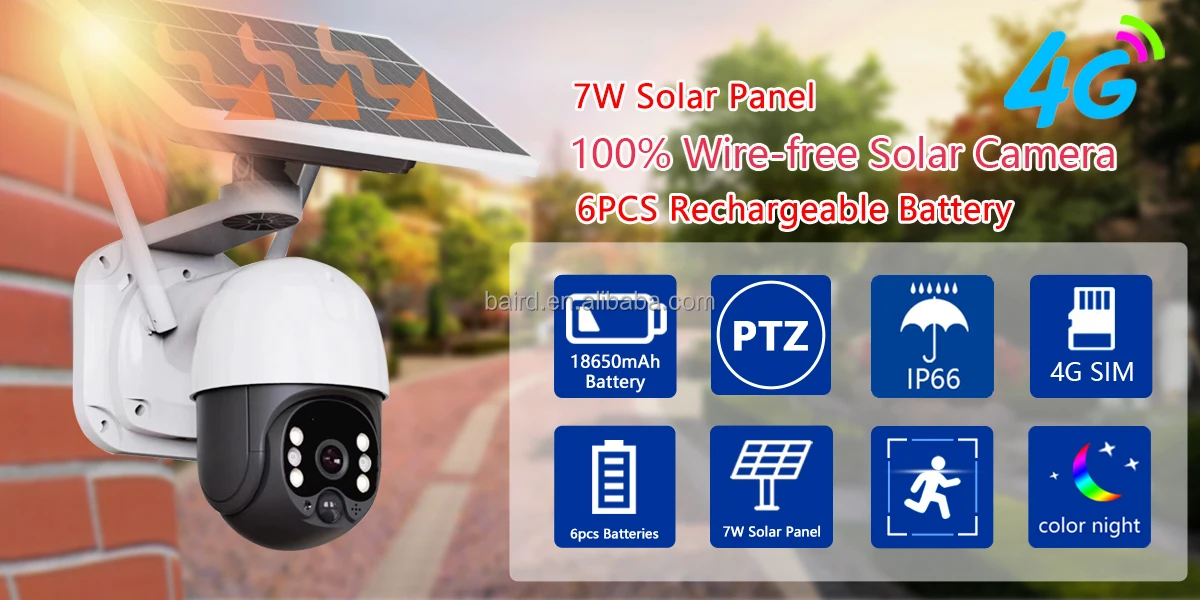 Outdoor Pir Low Consumption Ptz 2mp Wifi Solar Panel Battery Powered ...