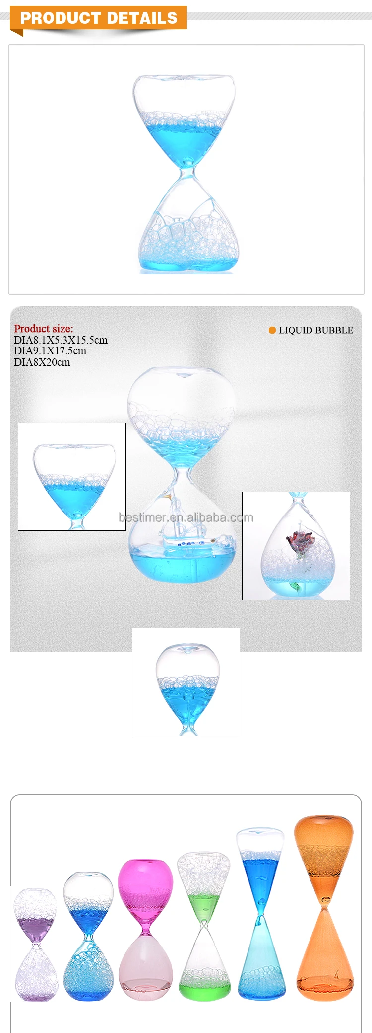 Large Size Colorful Drip Liquid Timers Multi Colored Liquid Bubble With ...