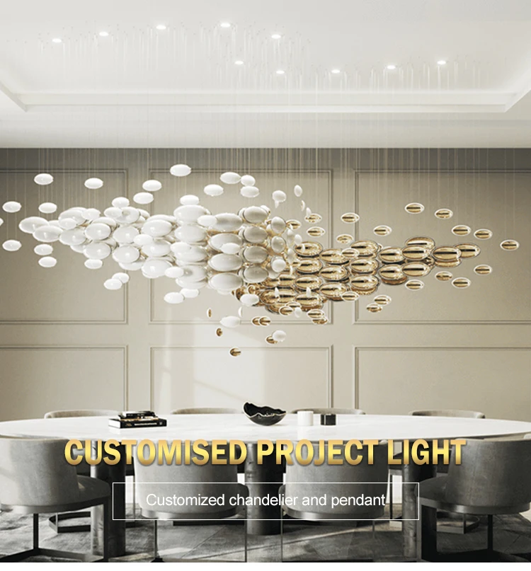 Customizable Hotel Lobby Pendant Lighting Luxury Crystal Hanging ...