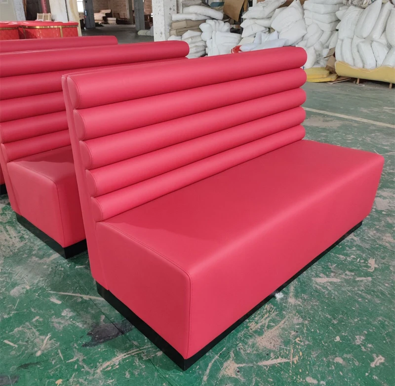 Curved Restaurant Booths Designs Wood Pu Leather U Shape Round Booth ...