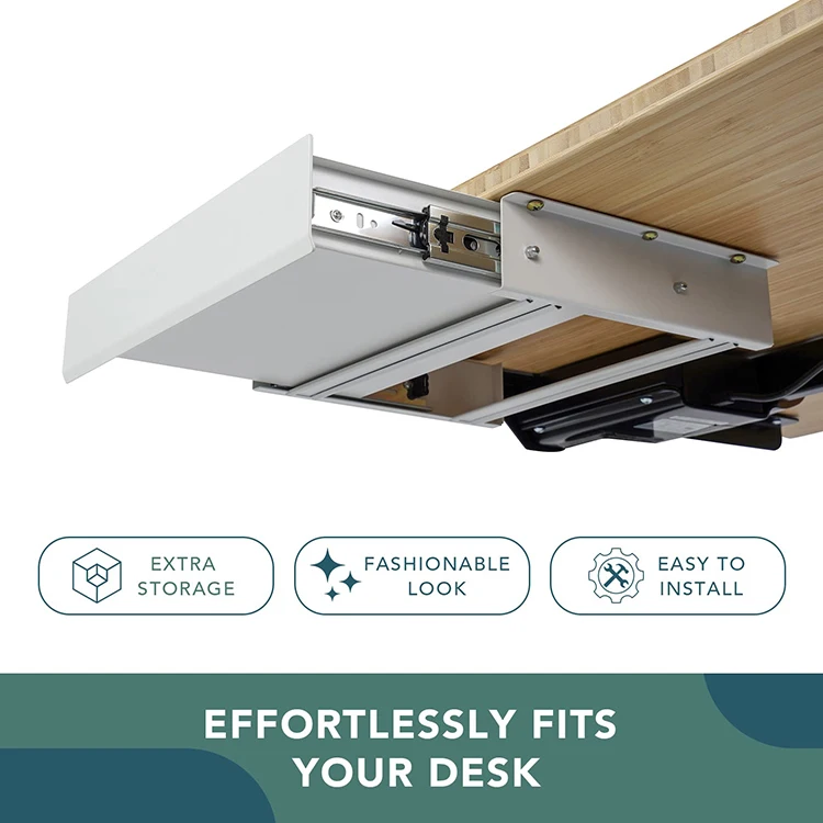 JH-Mech Under Desk Pull-Out Drawer Standing Desk Storage Organizer ...