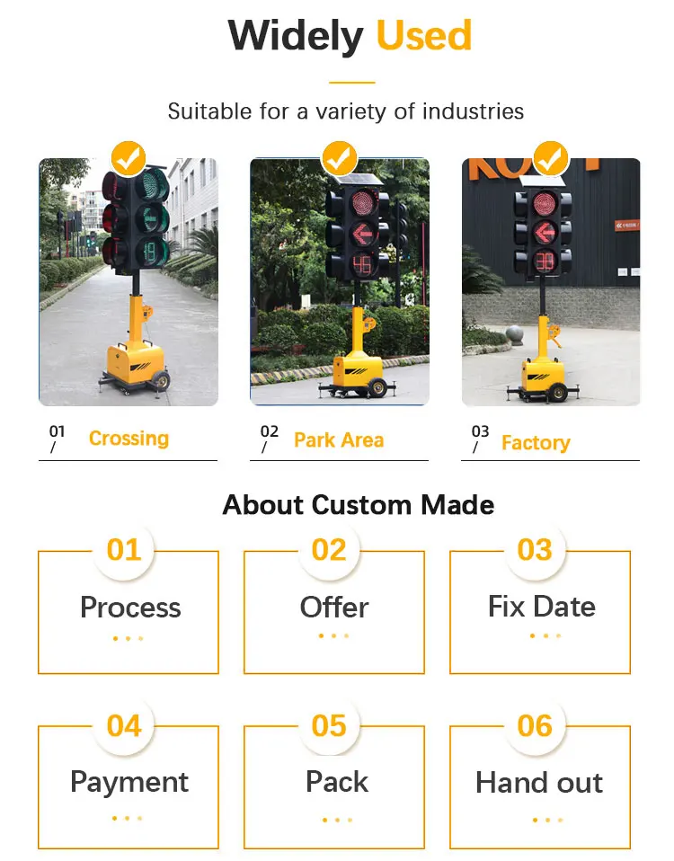 Battery Operated Portable Traffic Light Traffic Light with Solar Panel ...