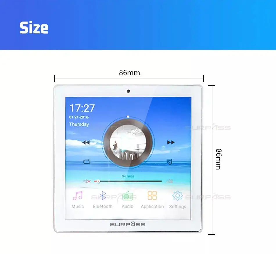 Background Music Android Touch Screen Panel Wifi Wall Amplifier With 15 ...
