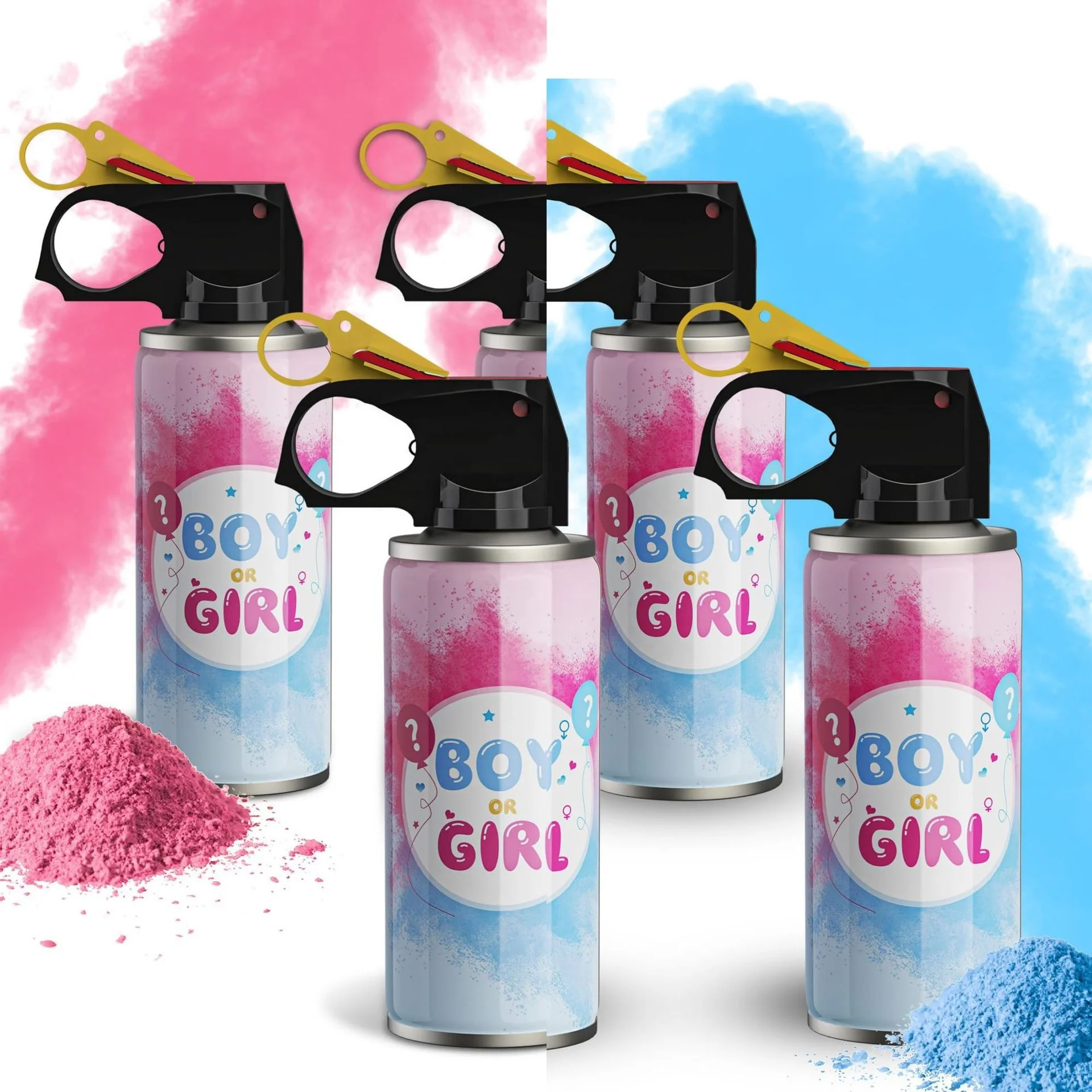 Gender Reveal Fire Extinguisher Set Cornstarch Celebration Party Press ...
