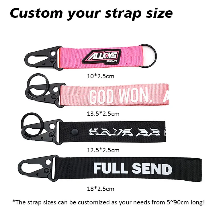 Yyx Black Plating Metal Key Ring Climbing Hook Woven Lanyard Ribbon ...