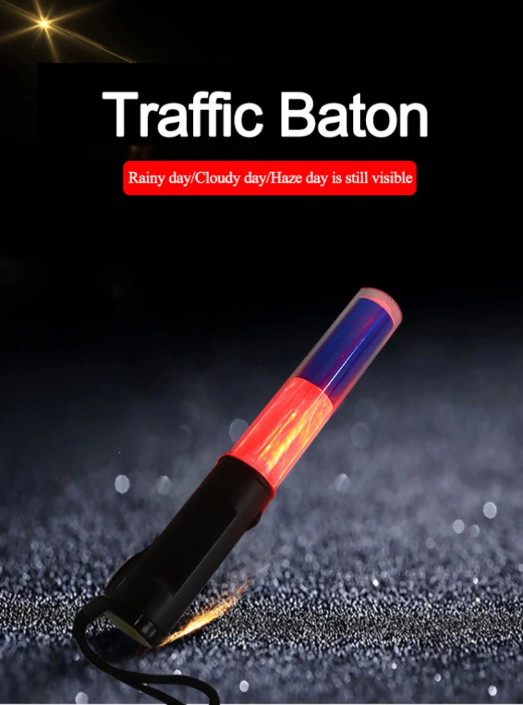 Red Bule Security Baton Led Flashing Battery Operated Traffic Baton ...