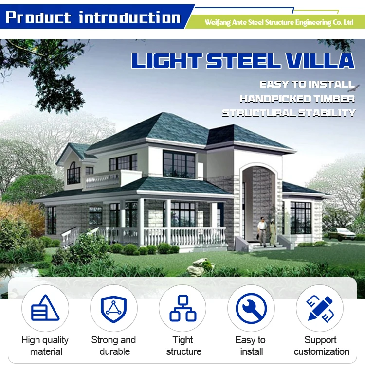 Easy Assembly And Disassembly Luxury Exported Light Steel Villa ...