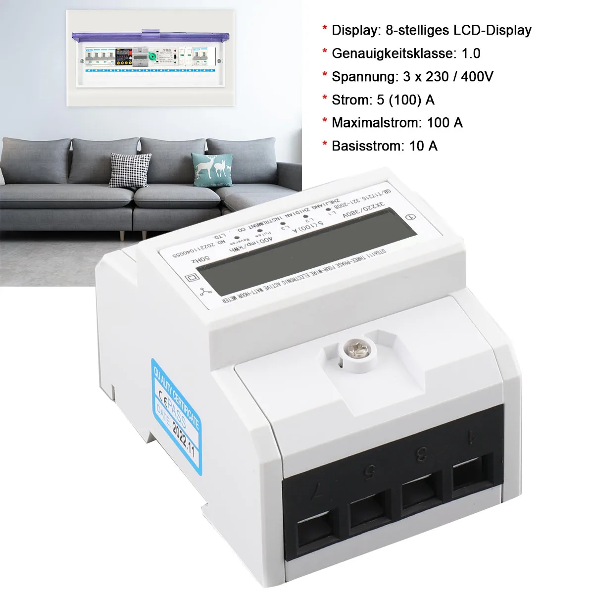 Din 3-phase 4-d Calibrated Meter Changeover Power Three-phase ...