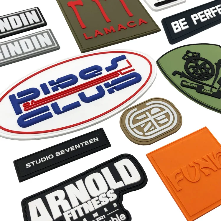 Wholesale PVC Patch Custom Logo Embossed 3D Rubber Logo Patch Soft PVC ...
