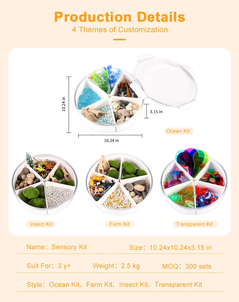Montessori Sensory Toy Farm Animal Learning Tray for Kids
