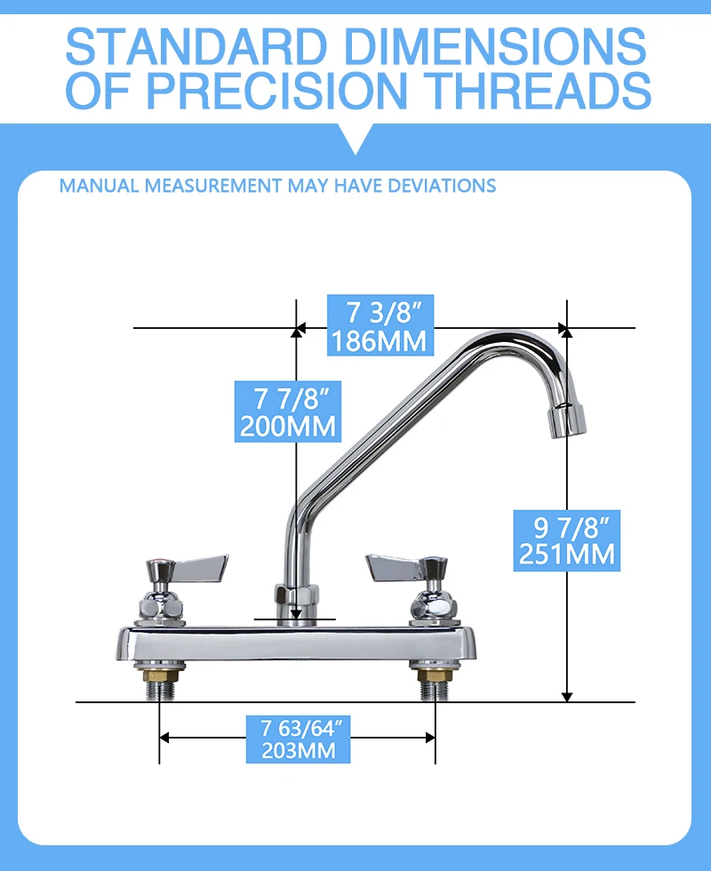 Plumbing Bridge Brass 8-Inch Set Two-Hole Deck-Mounted Kitchen/Lavatory ...