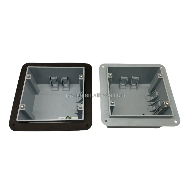 2-gang Square Switch Plastic Wiring Box Junction Box Outlet Box Grey ...