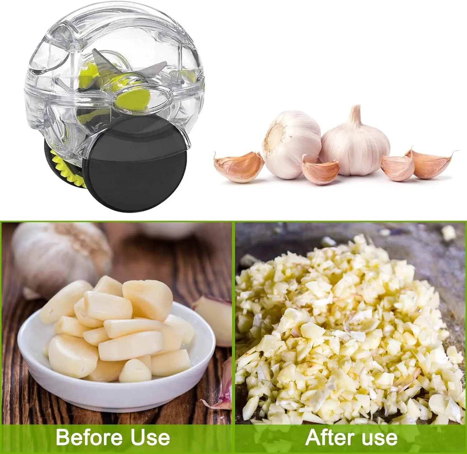 Besafe Creative Kitchen Gadget Plastic Mini Manual Rolling Garlic Hand ...