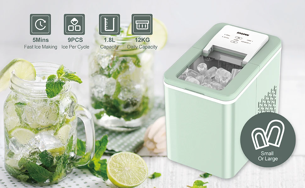 Ic1209 Aquart 12kg Desktop Home Mini Ice Cube Maker Making Machine