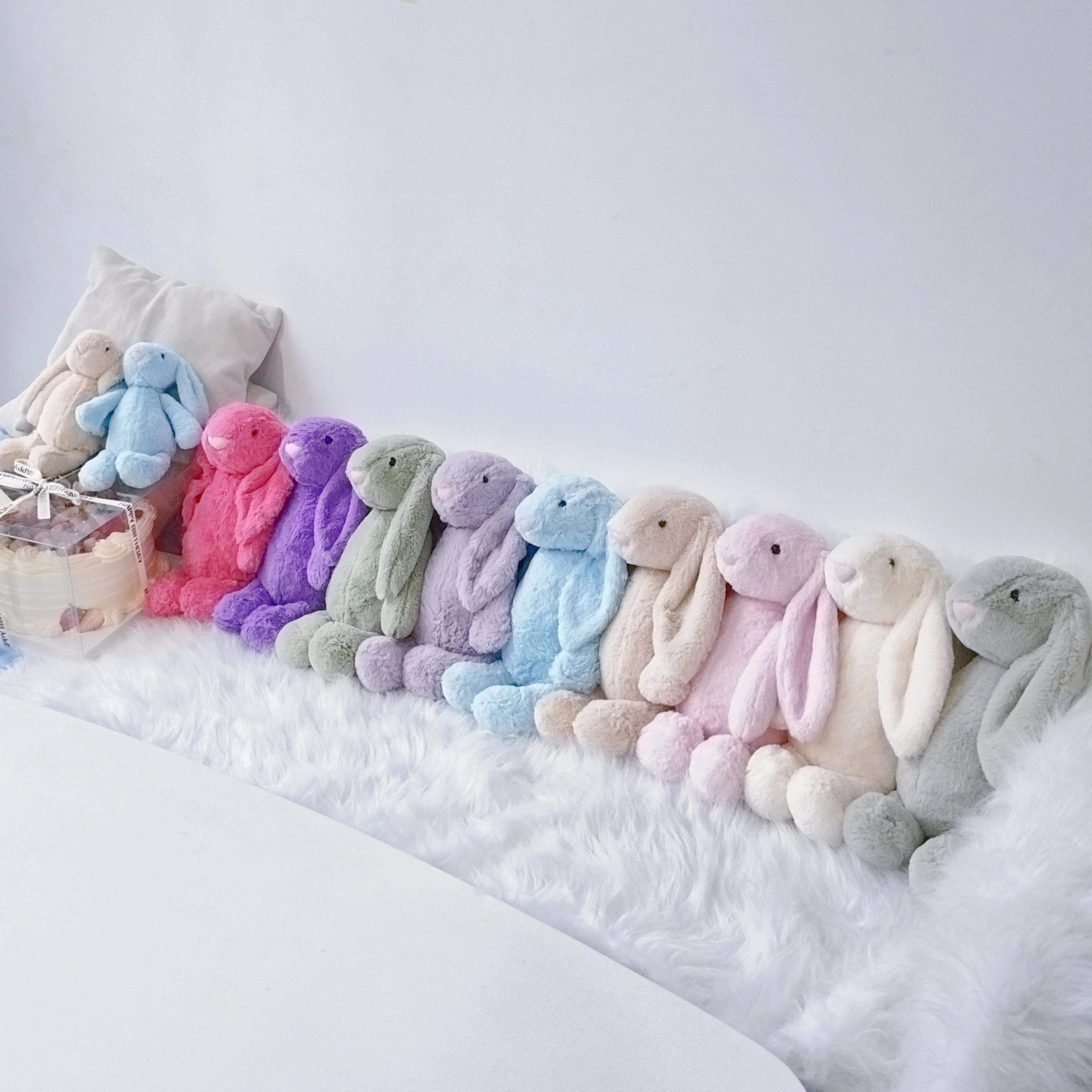 Hot Selling Fluffy Plush Stuffed Animals Cute Lovely Blue Rabbits ...