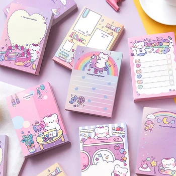 Cute Kawaii Self-adhesive Memo Pad Sticky Notes Pad Stationery Custom ...