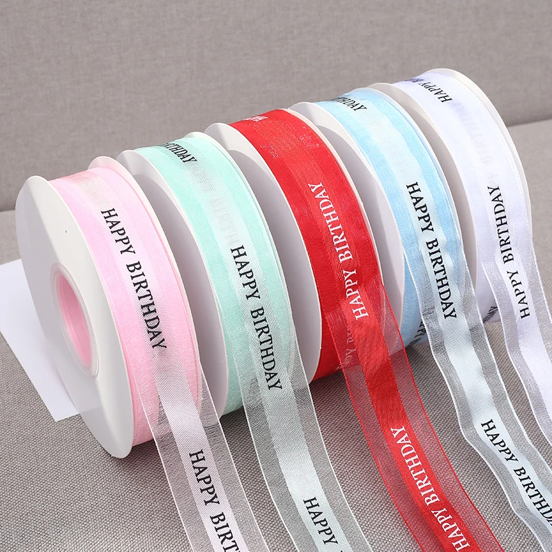 English Happy Birthday Side Yarn Ribbon Tied Cake Box Flowers Gift Box ...