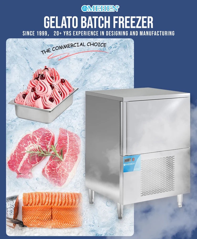 Mehen MB6T Gelato Ice Cream Chiller - Fast Freezing