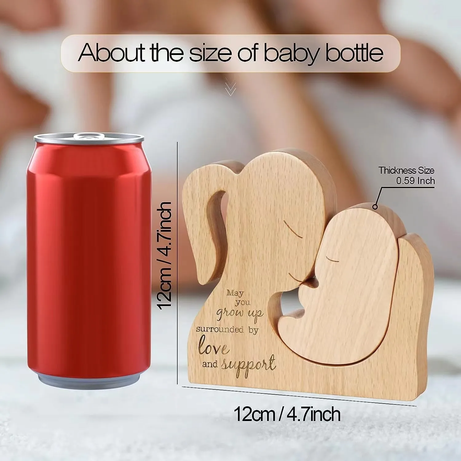 Wooden Decoration Holiday Mother Baby Mother's Day Statue Mother and ...