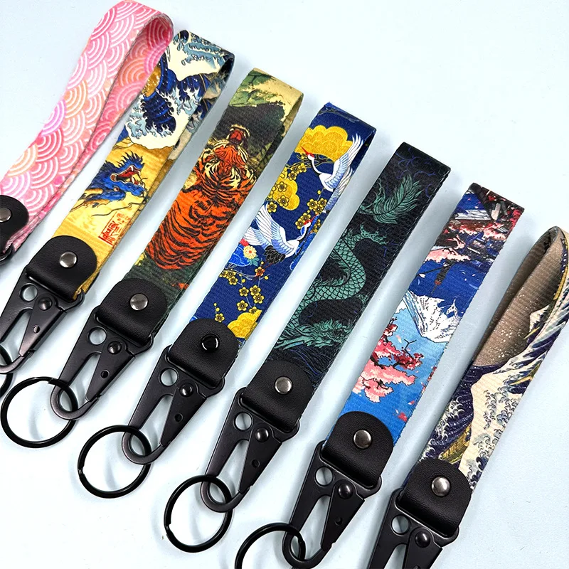 Personalized Japanese Style Keychain with Custom Printed logo Lanyard ...