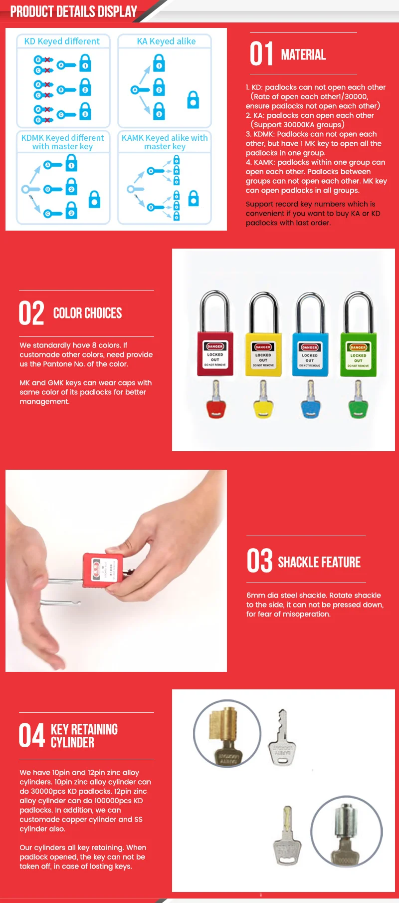 Oem 25mm Steel Short Shackle Keyed Alike Lockout Tagout Padlocks With ...