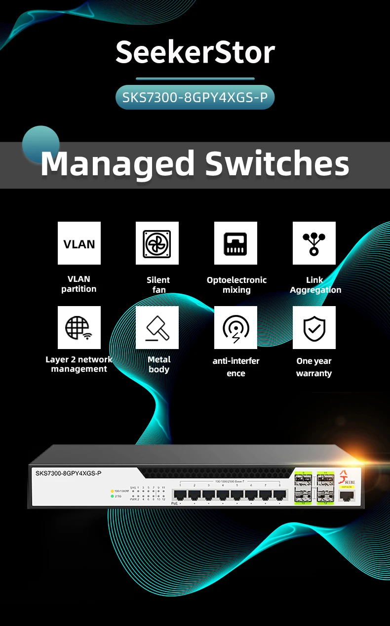L2 Managed Network Switch Poe Power Supply 100/1000/2500mbps Rj45 8 ...