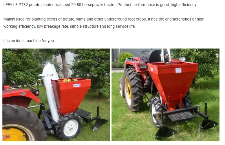 Mini Tractor with 3 Point Linkage - Efficient Potato Planter