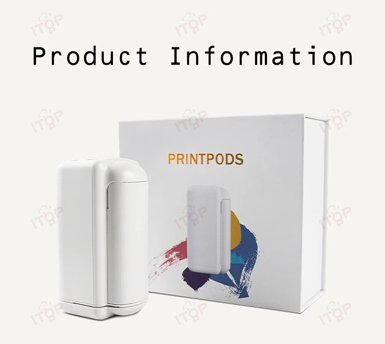 Portable Printpods Mini Sticker Sheet Bottle Date Acrylic Fashion Cell Phone Inkjet Printers ...