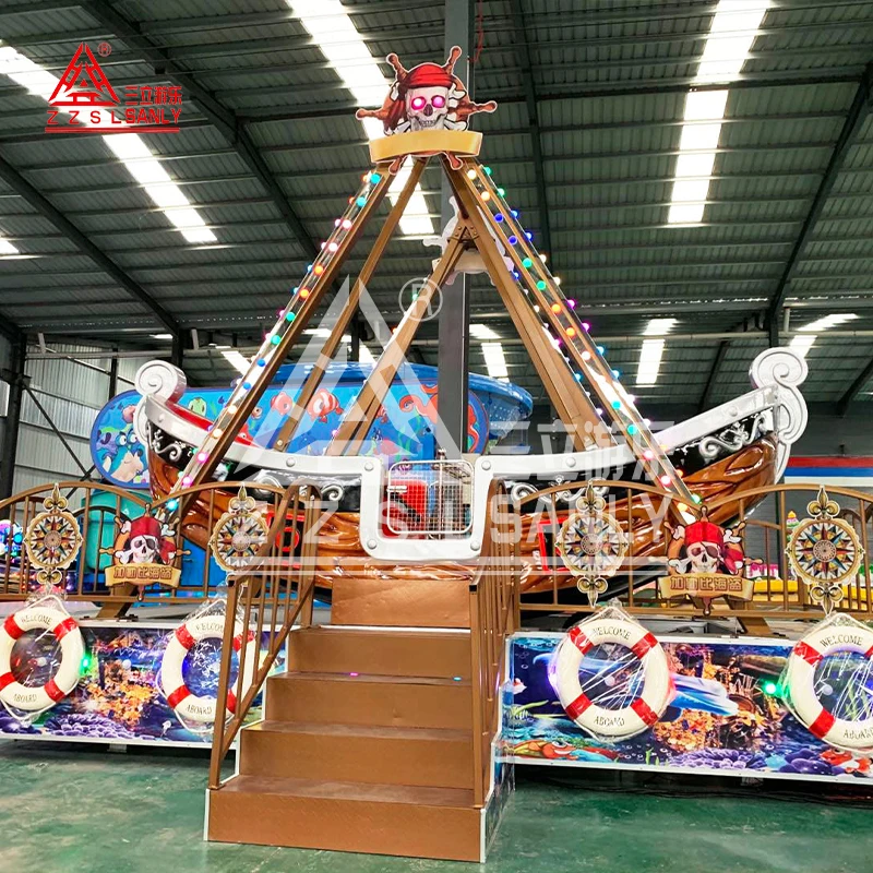 12 Seats Electric Mini Pirate Ship Manege Thrill Rides Boat Viking ...