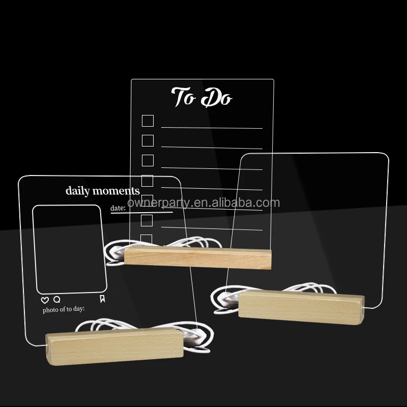 Wholesale Customized Creative Led Light Double Side Dry Erase Acrylic ...